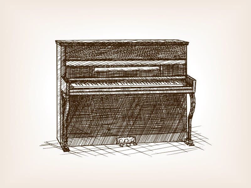 Piano Hand Drawn Sketch Style Vector Stock Vector - Illustration of ...