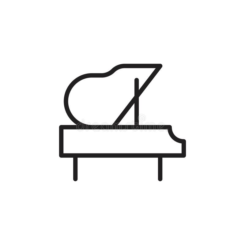 Piano Icon Flat Line Illustration Stock Vector - Illustration of mark ...
