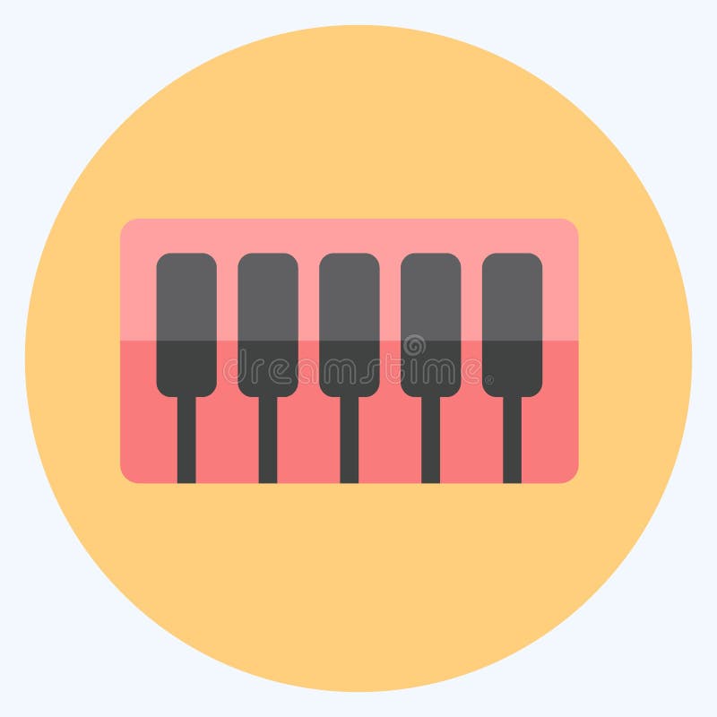 Piano Icon in Trendy Flat Style Isolated on Soft Blue Background Stock ...