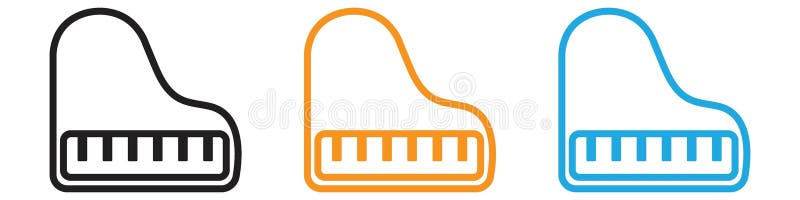 Piano Icon Vector Logo Set Collection for Web App Ui Stock Vector ...