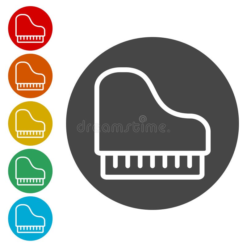 Piano Icons Set Flat Graphic Design Stock Vector - Illustration of ...
