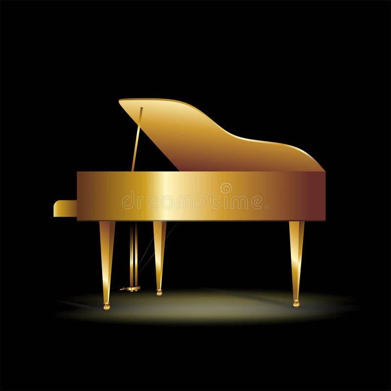 Golden Piano Poster stock vector. Illustration of classical - 4162802