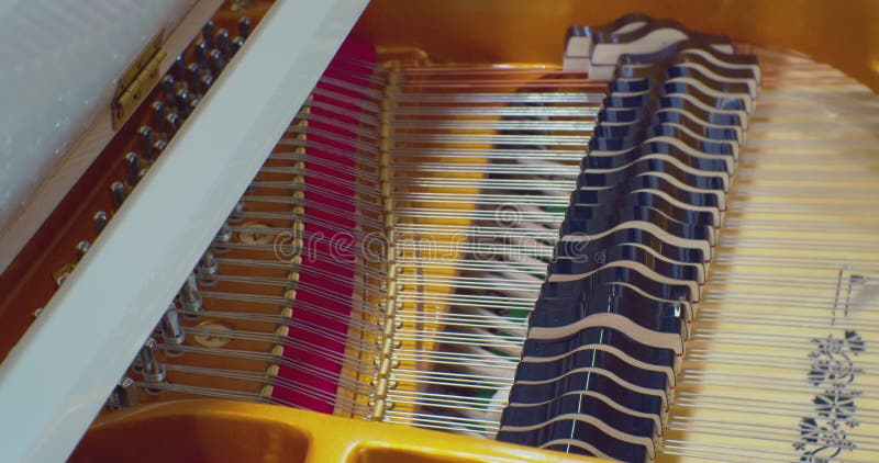 Piano Inside, Internal Structure of Piano, Hammers and Keys.Close-up ...