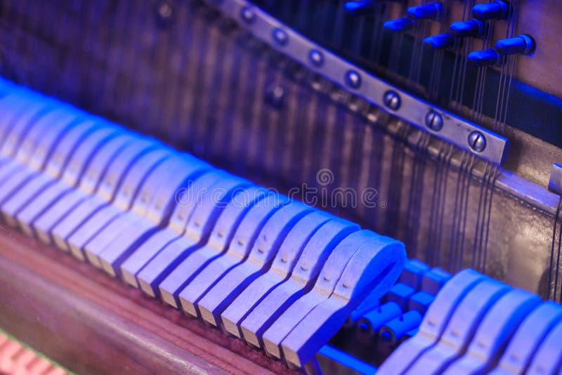 Piano Instrument Inside Internal Design. Tuning Metal Stock Image ...