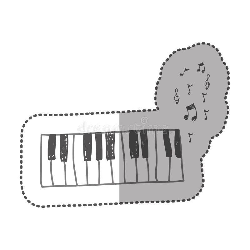 Piano Instrument with Note Musical Icon Stock Illustration ...