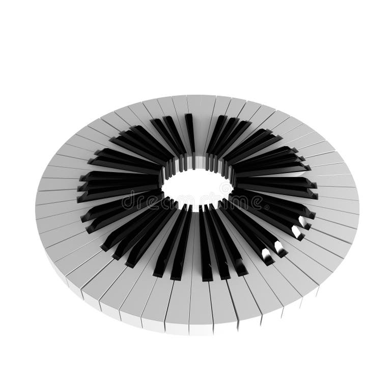 Piano Key Circle stock illustration. Illustration of black - 4667137