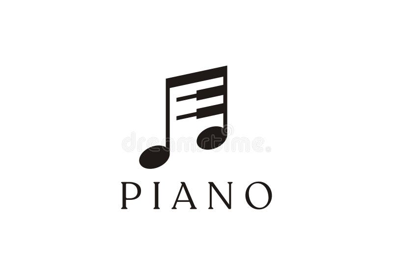 Piano Key with Music Notes Composer Logo Stock Illustration ...
