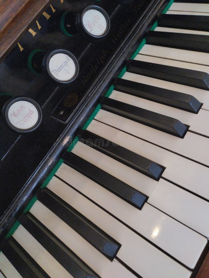Piano Keyboard, Antique Musical Instrument, Harmonium Stock Photo ...