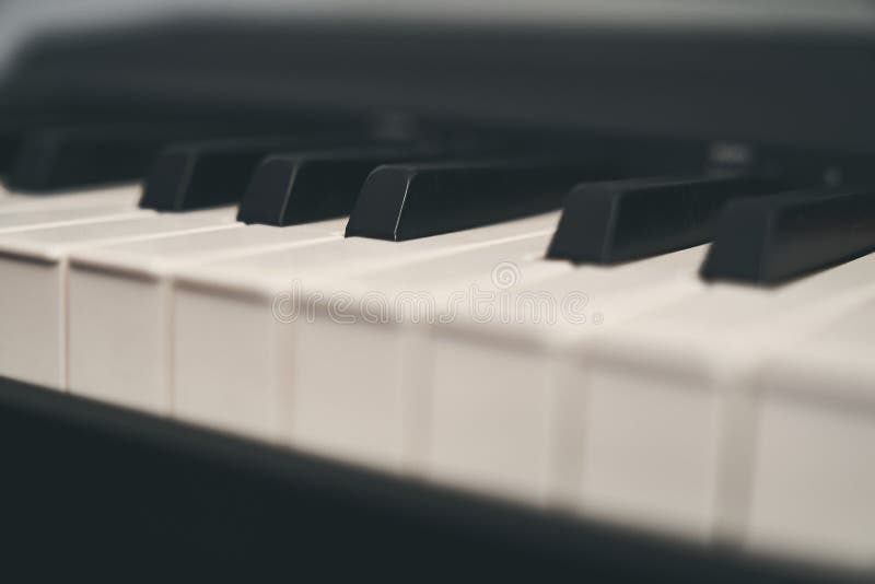 .Piano Keyboard Close Up Photo. Stock Image - Image of perspective ...