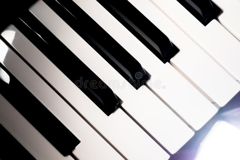 Piano keyboard close up stock photo. Image of contrast - 91935600