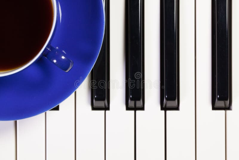 Piano Keyboard and Cup of Coffee Stock Image - Image of espresso ...