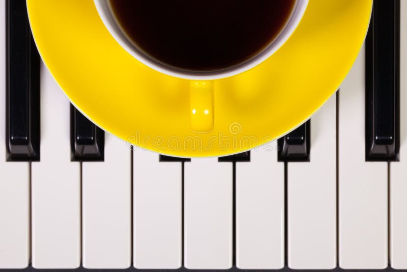 Piano Keyboard and Cup of Coffee Stock Photo - Image of classical, note ...