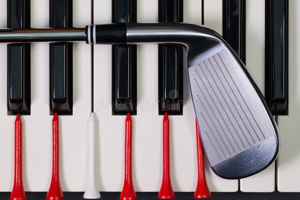 Piano Keyboard and Different Golf Equipments Stock Photo - Image of ...