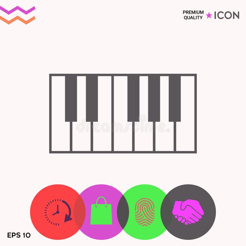 Piano keyboard icon stock vector. Illustration of note - 129343627