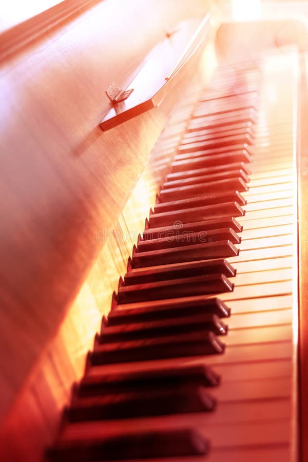 Piano Keyboard Illuminated by the Sun Stock Photo - Image of music ...