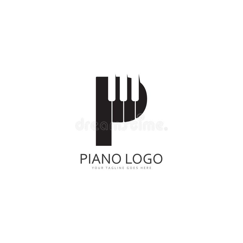 Piano Keyboard Logo Design Vector Template Stock Vector - Illustration ...