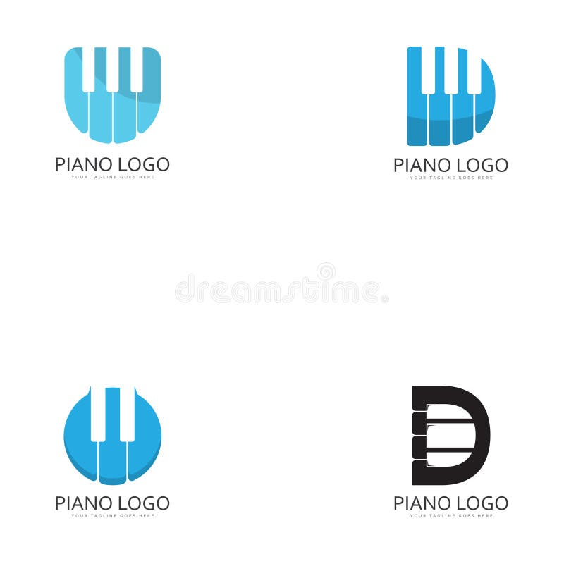 Piano Keyboard Logo Design Vector Template Stock Vector - Illustration ...