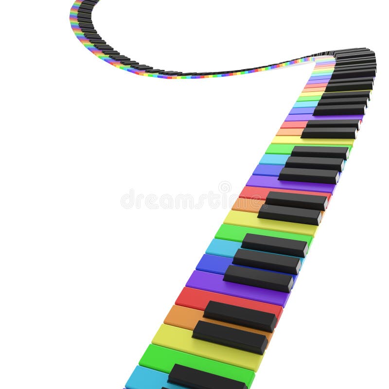 Piano Keyboard in Rainbow Colors Stock Illustration - Illustration of ...