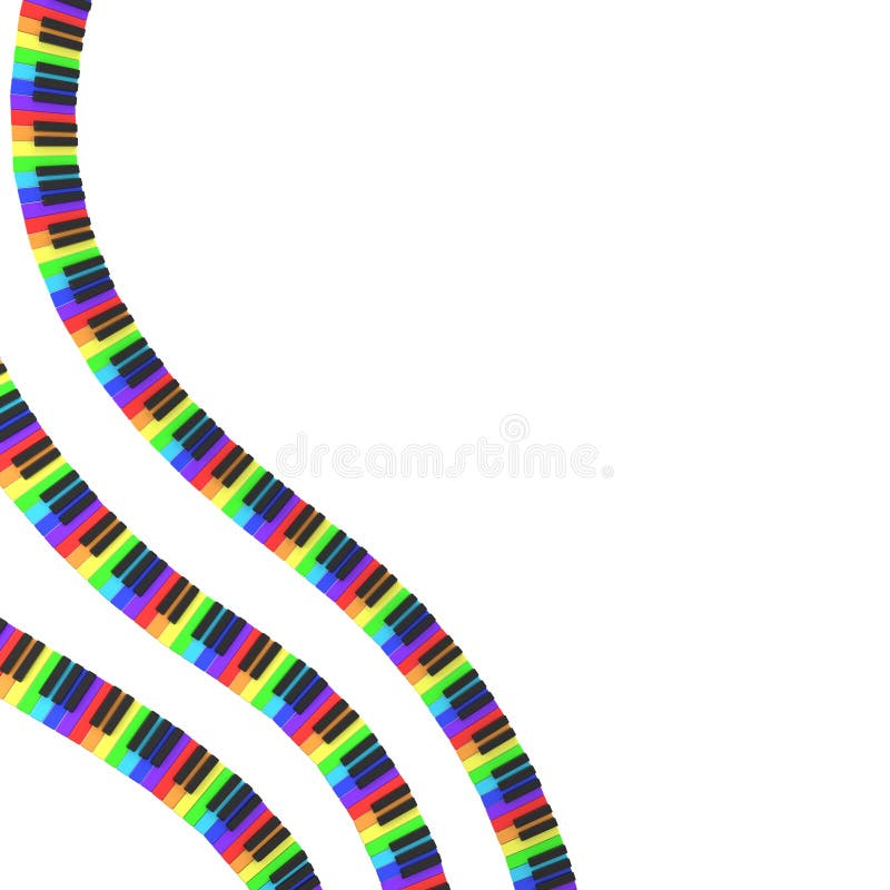 Piano Keyboard in Rainbow Colors Stock Illustration - Illustration of ...