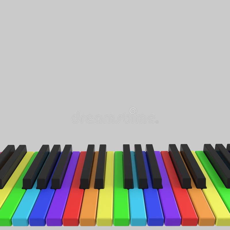 Piano Keyboard in Rainbow Colors Stock Illustration - Illustration of ...