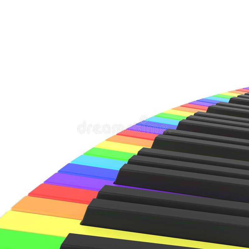 Piano Keyboard In Rainbow Colors Stock Illustration - Illustration of ...