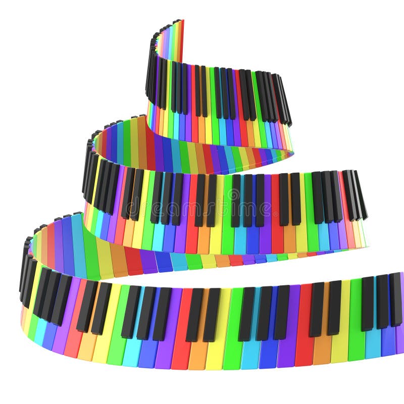 Piano Keyboard in Rainbow Colors Stock Illustration - Illustration of ...