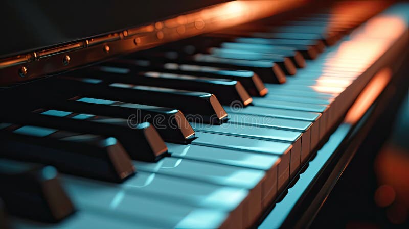 A Piano Keyboard with Selective Focus, Highlighting the Intricate ...