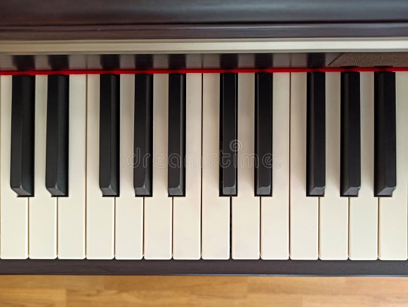 Piano keyboard from above stock photo. Image of artist - 181004746