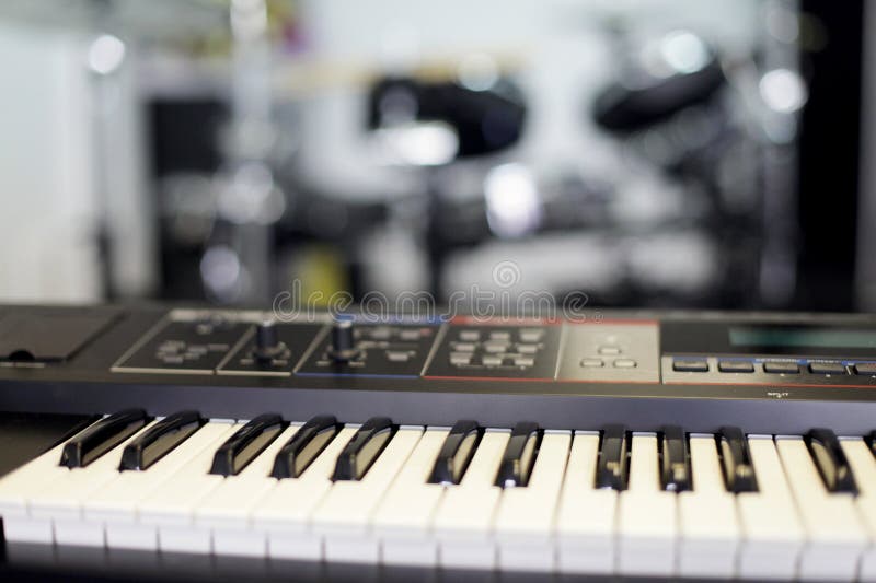 Piano keyboard in a studio stock photo. Image of electronic - 173319888