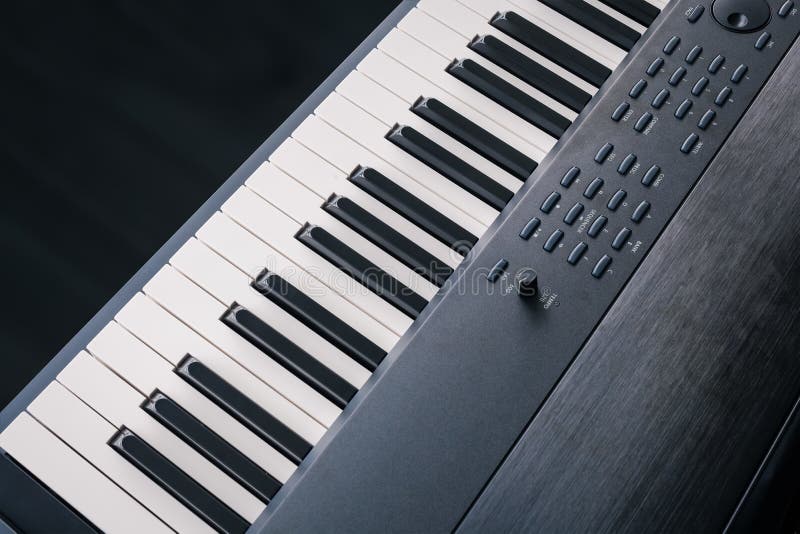 Piano Keyboard Synthesizer Closeup Key Top View Stock Photo - Image of ...