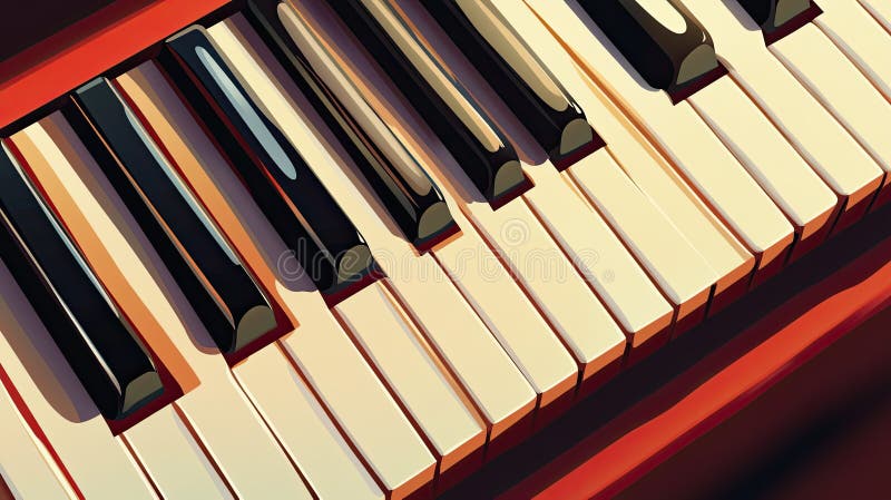 Piano Keyboard. Top View. Piano Keys, Illustration Stock Illustration ...