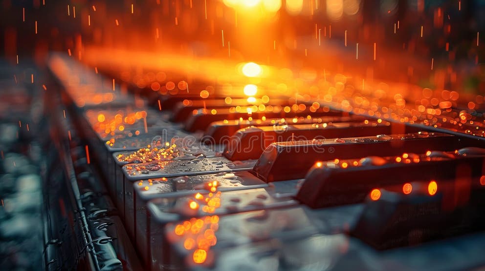A Piano Keyboard with Water Drops on it Stock Photo - Image of fire ...
