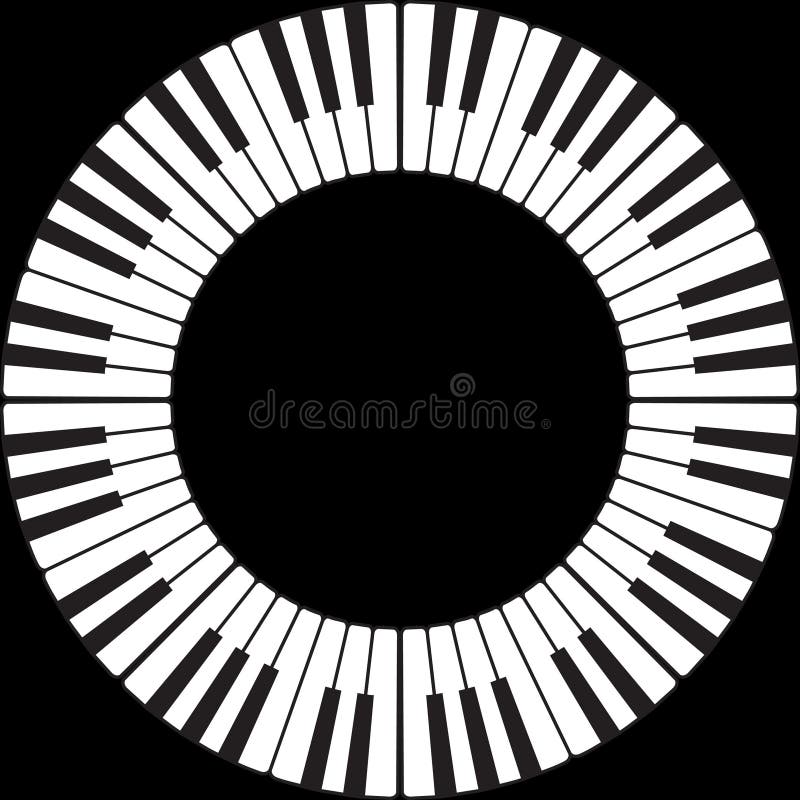 Piano keys in a circle stock illustration. Illustration of macro - 12227752