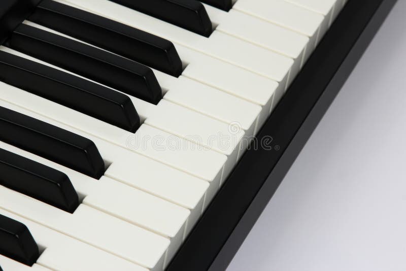 Piano Keys Closeup on White Background Stock Image - Image of ...