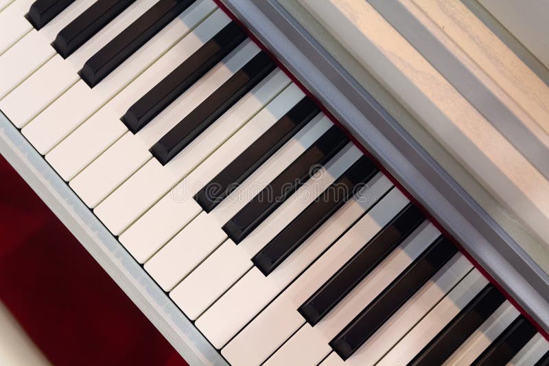 Piano Keys, Diagonal Top View Stock Photo - Image of mechanical ...