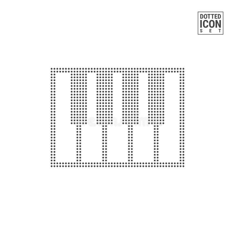 Piano Keys Dot Pattern Icon. Synthesizer, MIDI Keyboard Dotted Icon ...