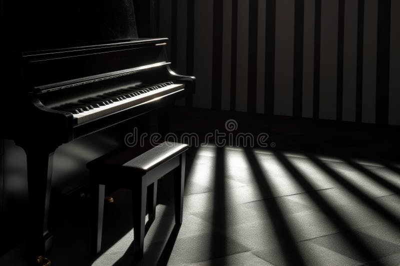 Piano Keys with a Dramatic Shadow and Highlight Effect Stock ...