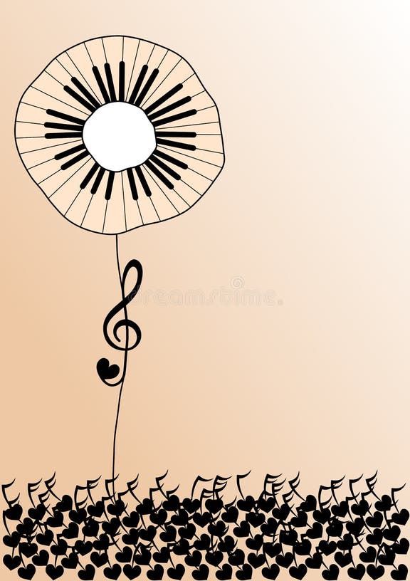 Piano Keys Flower stock illustration. Illustration of flowers - 24205753