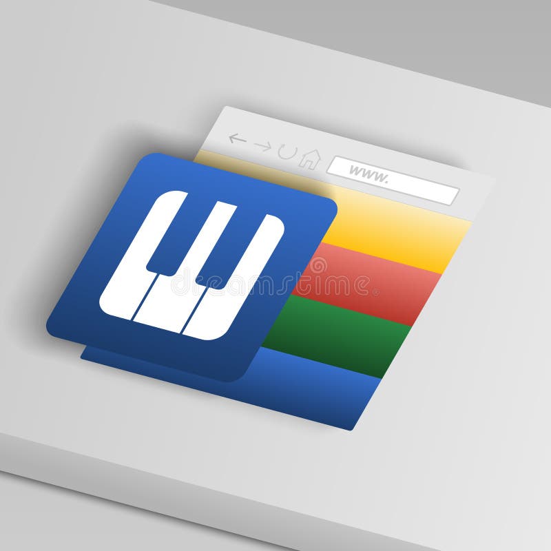 Piano Keys Icon. from Collection Button Icons Stock Illustration ...
