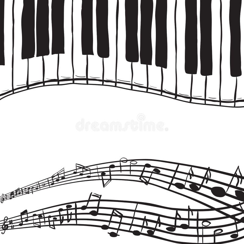 Piano keys and music notes stock vector. Illustration of music - 26494840