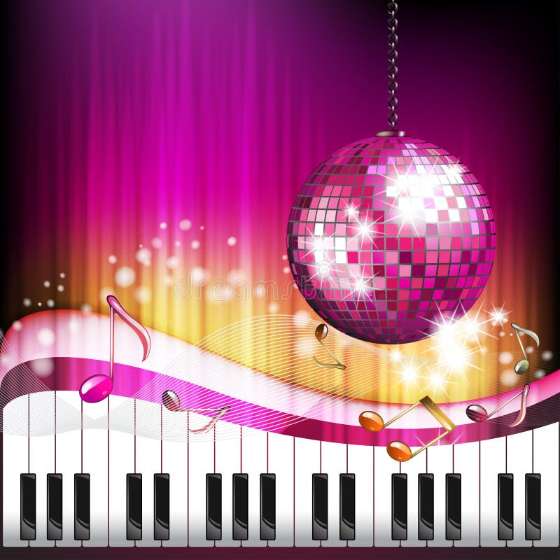 Piano Keys and and Musical Notes Stock Vector - Illustration of disco ...