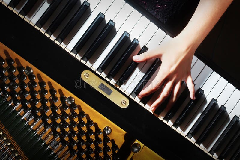 Piano keys hands stock photo. Image of instruments, detail - 29639588