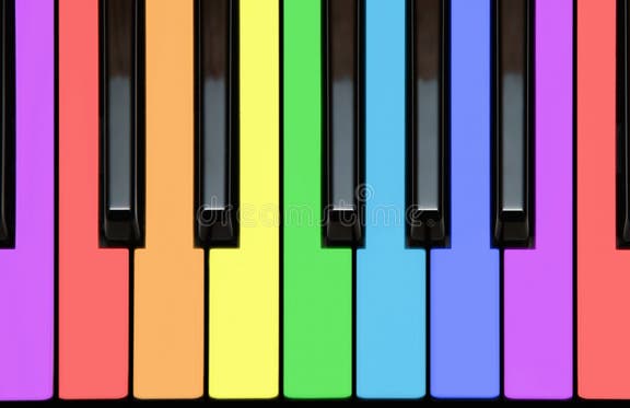 Piano Keys in Rainbow Colors Stock Illustration - Illustration of ...