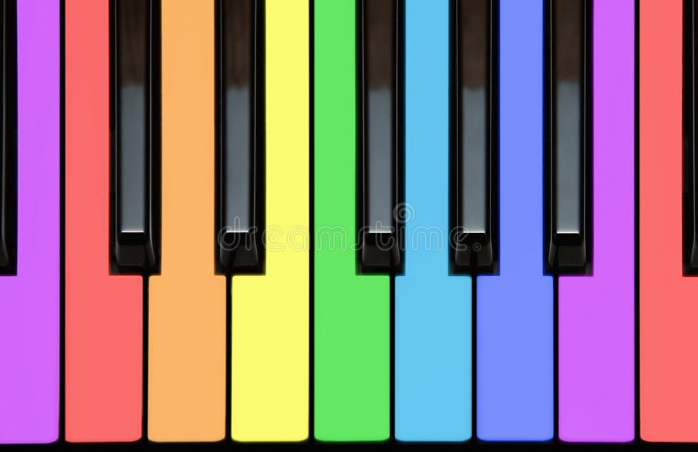 Piano Keys in Rainbow Colors Stock Illustration - Illustration of ...