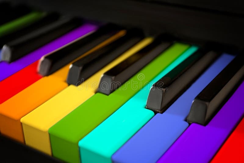 Rainbow Piano Keys Wallpaper