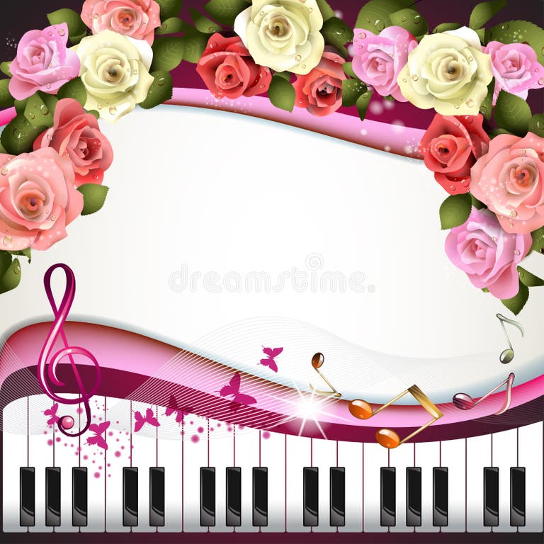 Roses Music Notes Stock Illustrations – 163 Roses Music Notes Stock ...