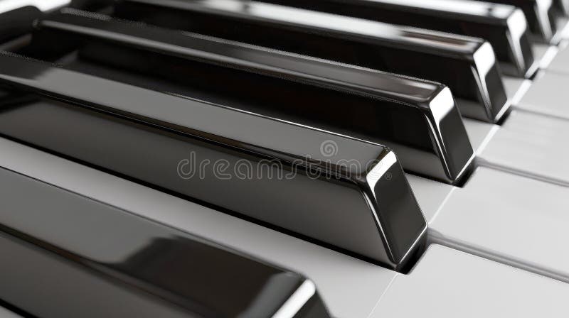 Piano Keys Side View with Shallow Depth of Field Stock Illustration ...