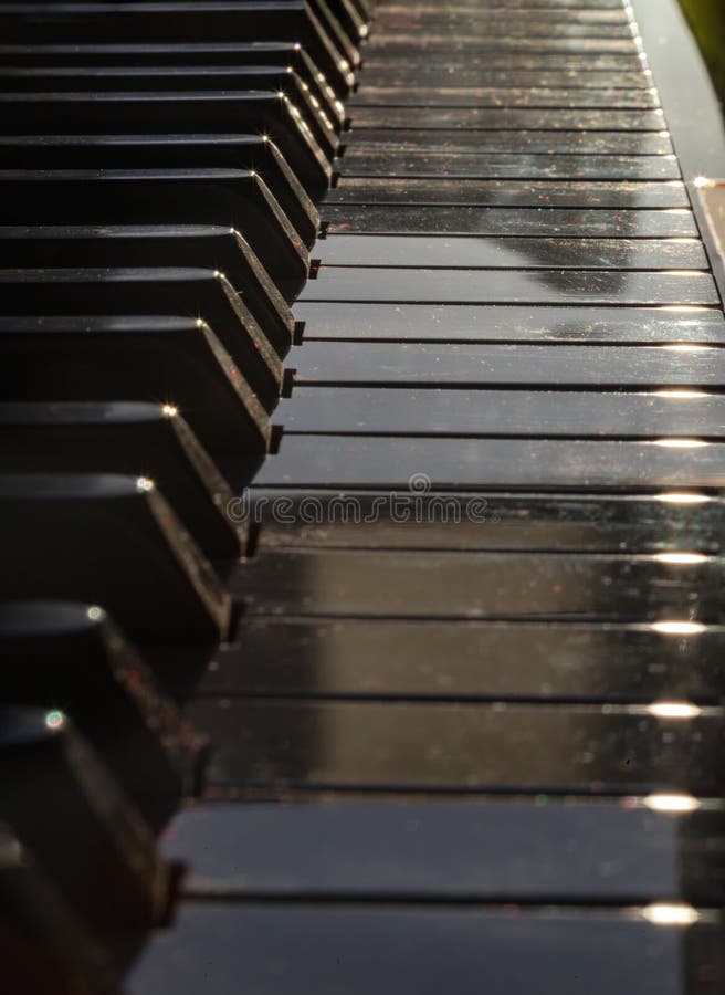 Piano Keys Side View with Shallow Depth of Field Stock Photo - Image of ...