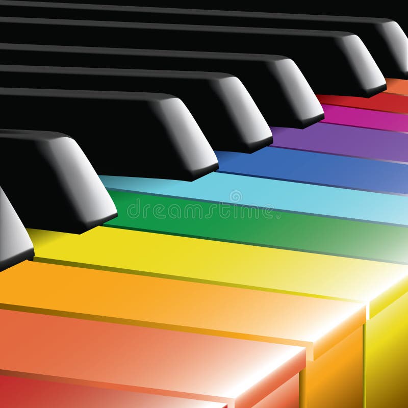 Rainbow Piano Keys Wallpaper