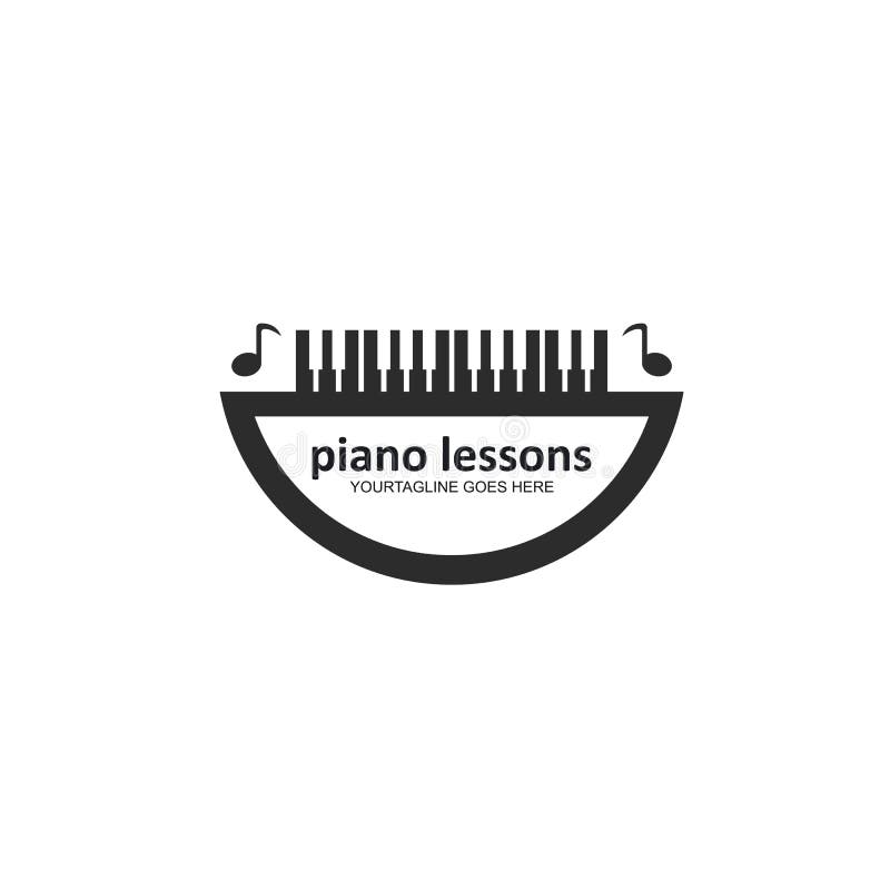 Piano Lesson Logo Design Template Stock Vector - Illustration of design ...